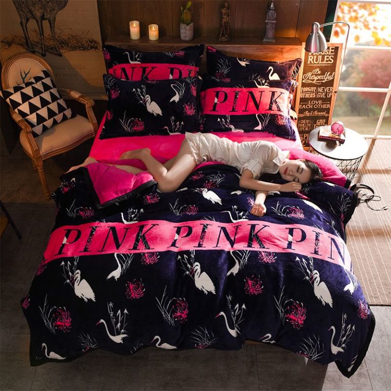 Victoria's Secret Flannel Warm Printing Bedding Set SH