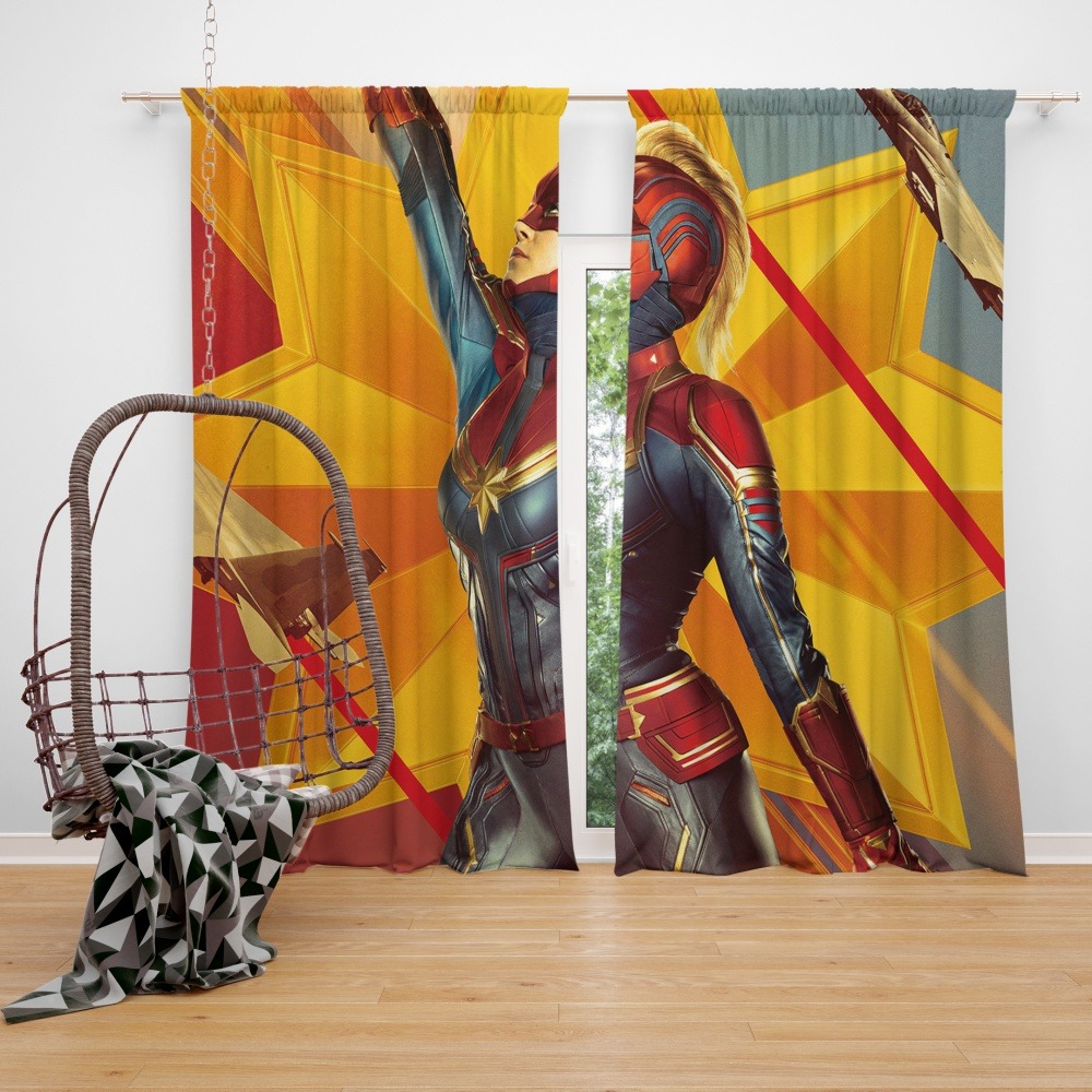 Captain Marvel Movie Brie Larson Avenger Shower Curtain