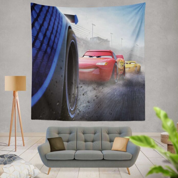 Cars 3 Movie Cruz Ramirez Jackson Storm Lightning McQueen Window Curtain