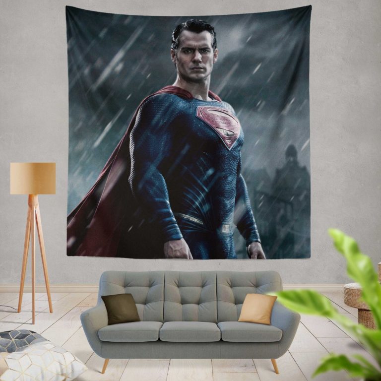 Superman In Batman V Superman Dawn Of Justice Movie Wall Hanging Tapestry