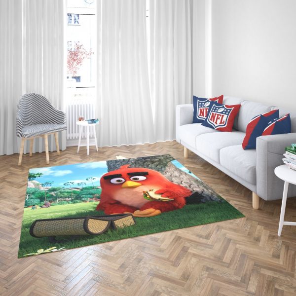 Red Angry Birds Movie Bedroom Living Room Floor Carpet Rug