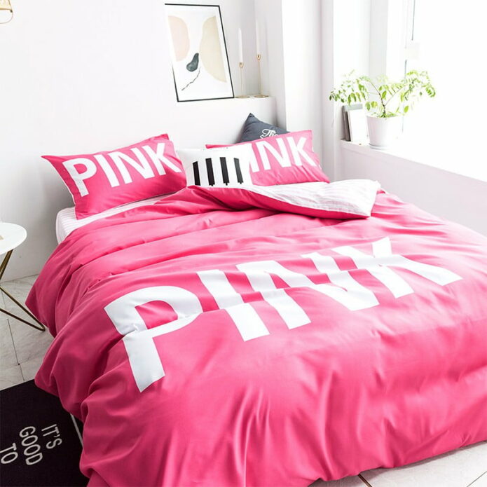Victoria Secret Pink Comforter Set Queen Size