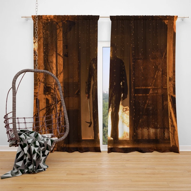 Halloween Kills Movie Michael Myers Window Curtain