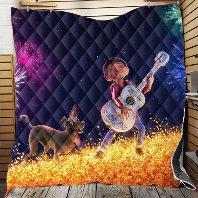 Coco Movie Miguel Rivera Dante Quilt Blanket
