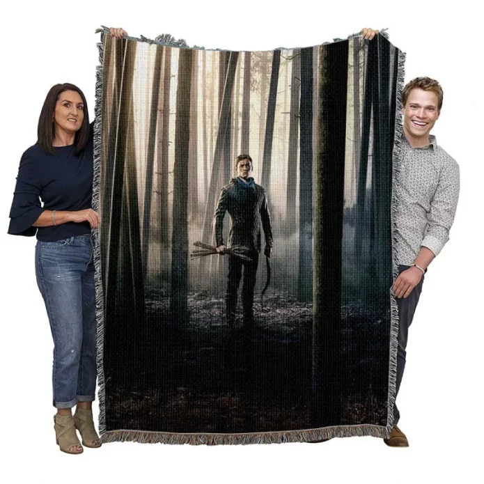 Robin Hood Movie Taron Egerton Woven Blanket