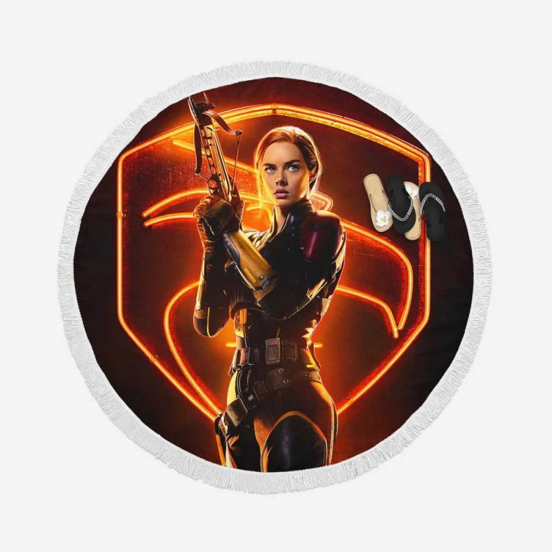 Samara Weaving As Scarlett In Snake Eyes GI Joe Movie Round Beach Towel