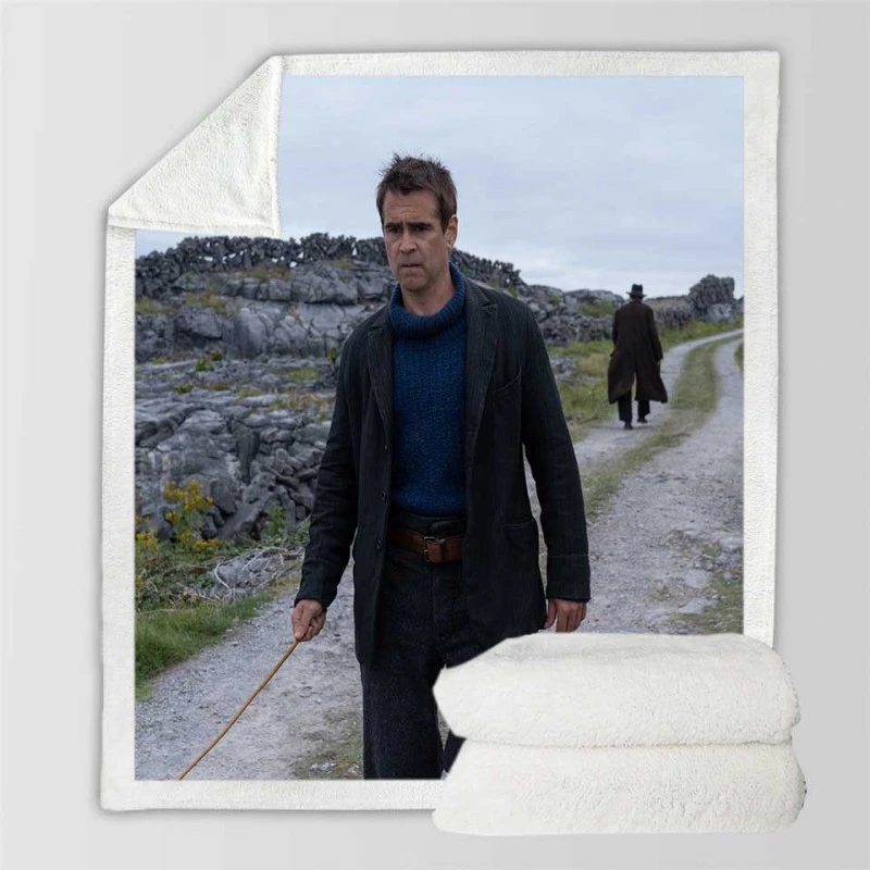 The Banshees Of Inisherin Movie Colin Farrell Sherpa Fleece Blanket