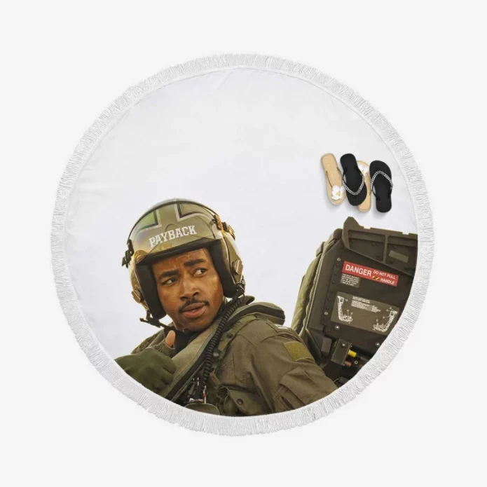 Top Gun Maverick Movie Jay Ellis Round Beach Towel