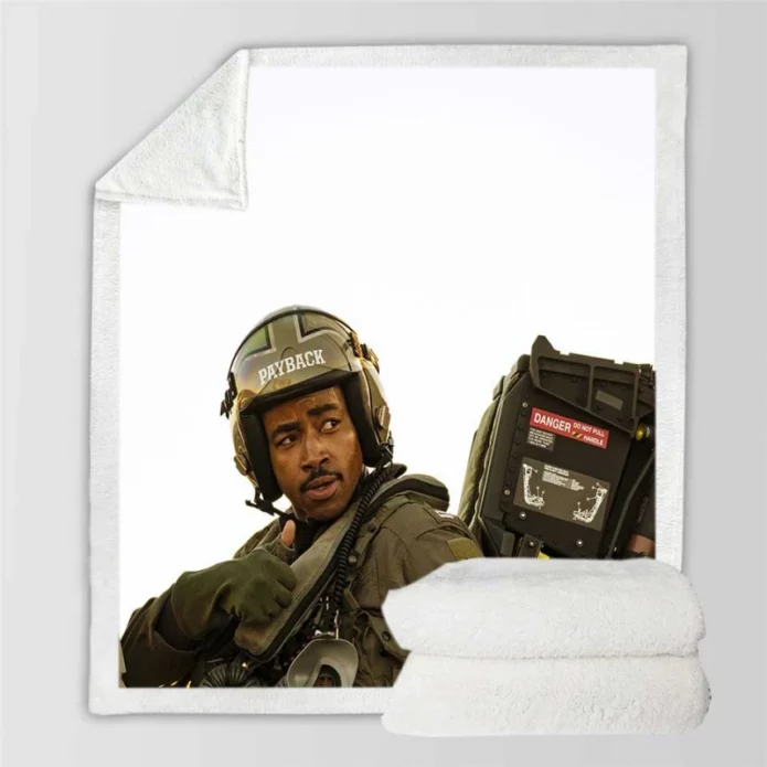 Top Gun Maverick Movie Jay Ellis Sherpa Fleece Blanket
