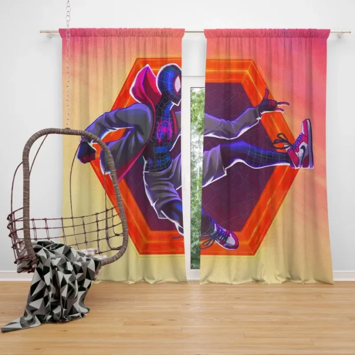 Miles Morales In SpiderMan Across The Spider Verse Window Curtain