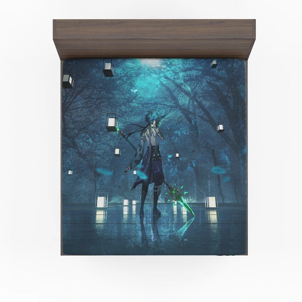 Genshin Impact Xiao Fierce Warrior Anime Fitted Sheet