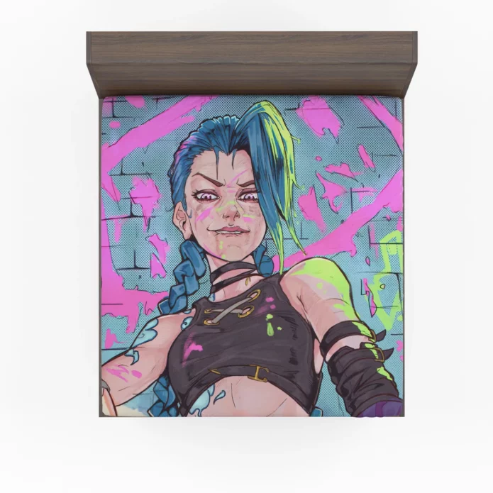 Jinx In Arcane League TV Show Anime Fitted Sheet