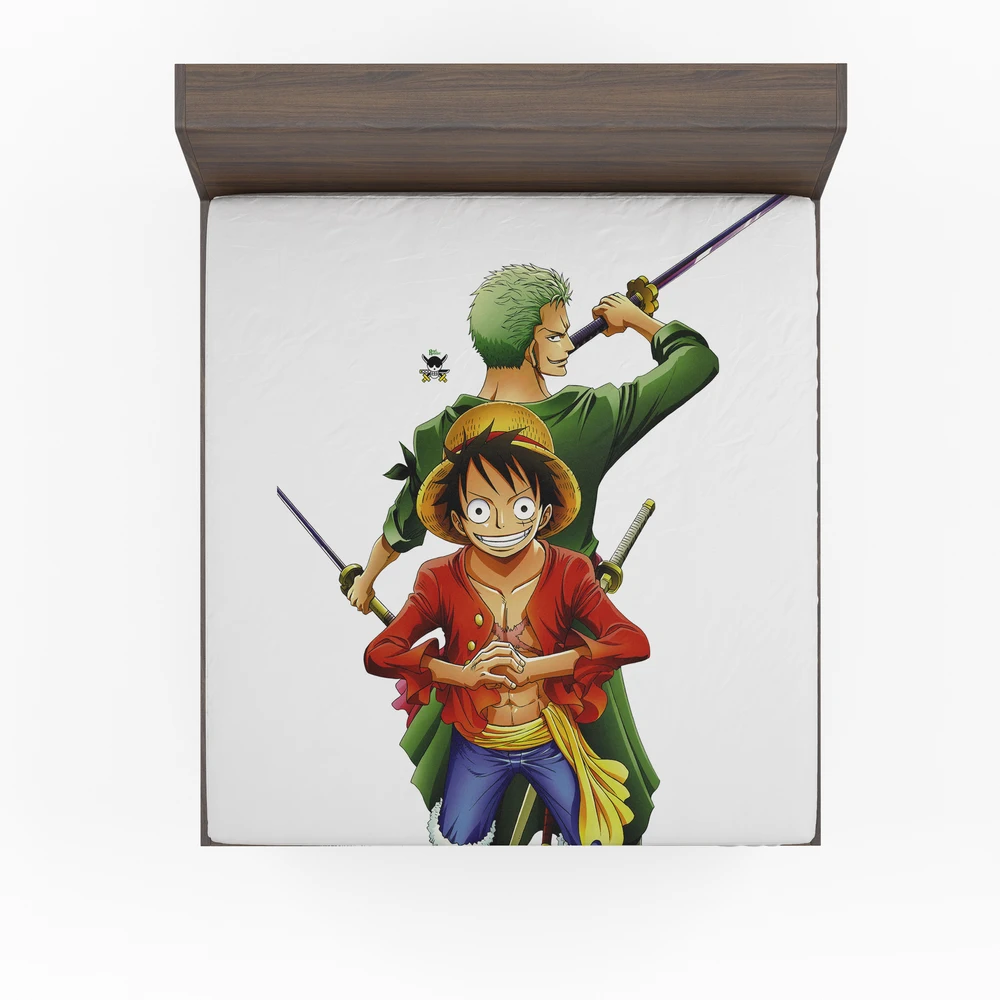 Zoro And Luffy One Piece Dynamic Duo Anime Fitted Sheet
